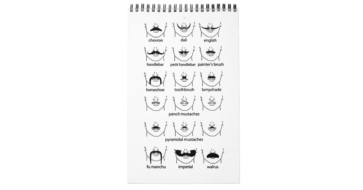 Moustache Chart Calendar | Zazzle