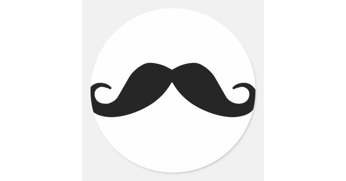 Moustache Classic Round Sticker | Zazzle