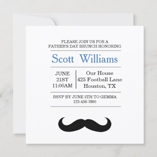 Moustache & Crown Father's Day Invitation | Zazzle