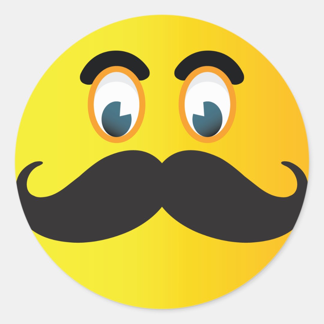 Moustache Emoji Sticker | Zazzle