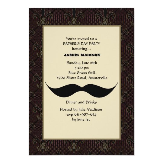 Moustache Father's Day Invitation | Zazzle.com