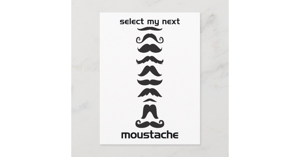 Moustache Line Up Postcard | Zazzle
