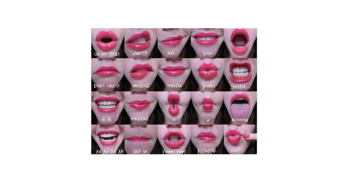 mouth expressions. postcard | Zazzle.com