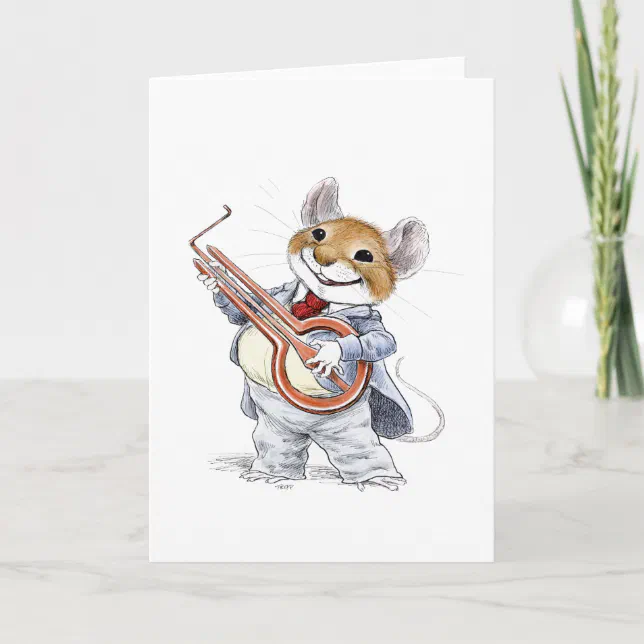 Mouth Harp Mouse Card | Zazzle