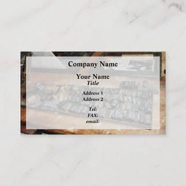 Movable Type Business Card | Zazzle