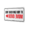 Move Over Mirrored License Plate | Zazzle