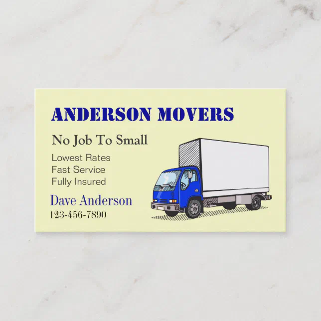 Mover or Moving Company Business Card | Zazzle