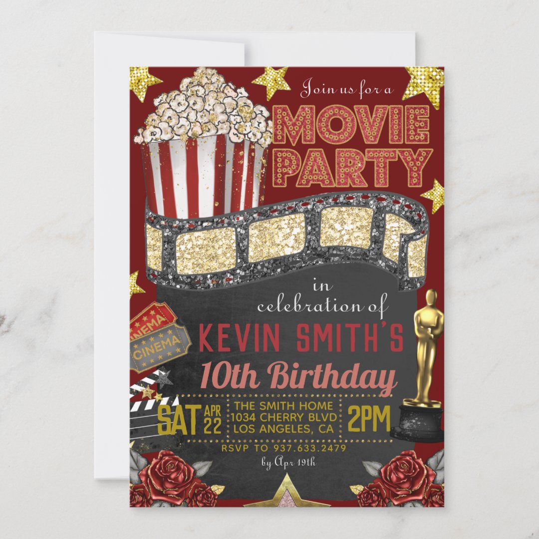 Movie Birthday Invitation | Zazzle