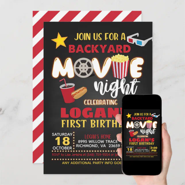 Movie Birthday Invitation | Zazzle