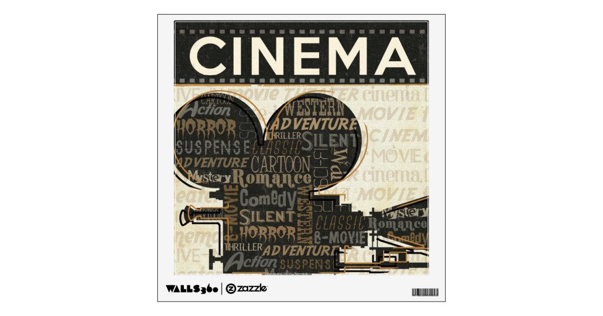 Movie Camera Reel Wall Sticker | Zazzle