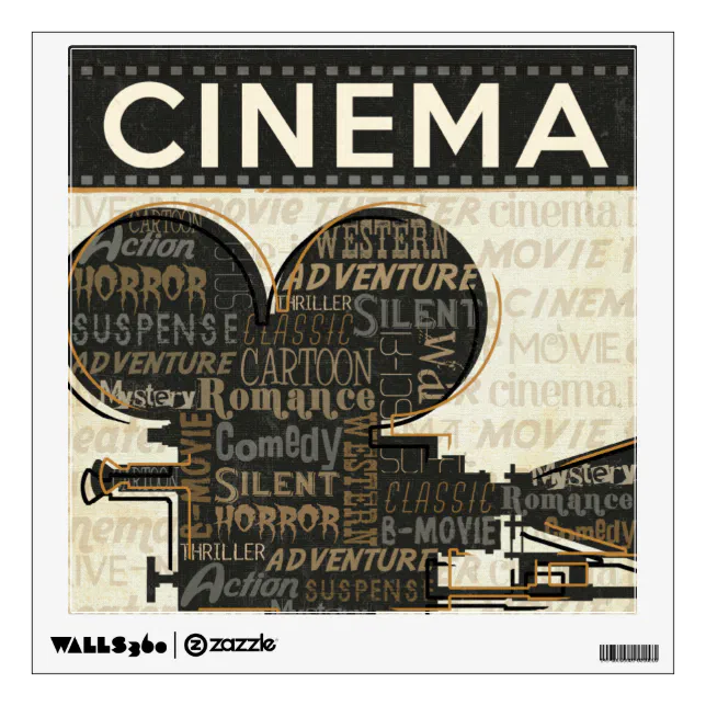 Movie Camera Reel Wall Sticker | Zazzle