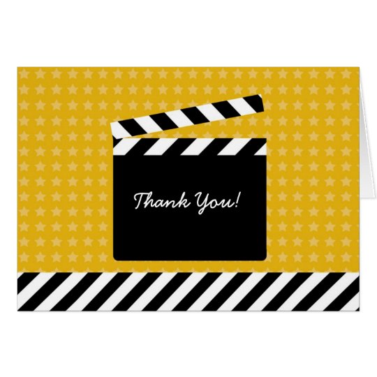 Movie Clapboard Thank You Card | Zazzle.com