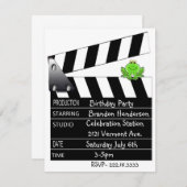 Movie Clapper Birthday Party Invitation | Zazzle