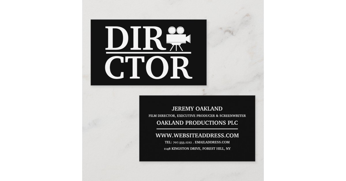 Movie Director, Film Production Business Card | Zazzle