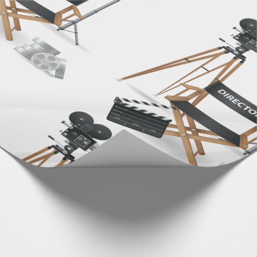 Movie Director Set Glossy Wrapping Paper | Zazzle