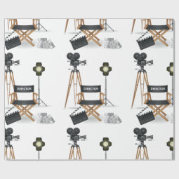 Movie Director Set Glossy Wrapping Paper | Zazzle