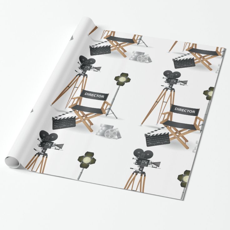 Movie Director Set Glossy Wrapping Paper | Zazzle