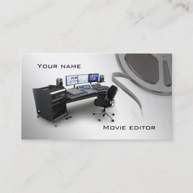 Movie editor business card | Zazzle