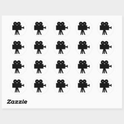 Movie Film Cine Camera Hollywood Classic Round Sticker | Zazzle