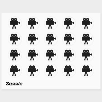 Movie Film Cine Camera Hollywood Classic Round Sticker | Zazzle