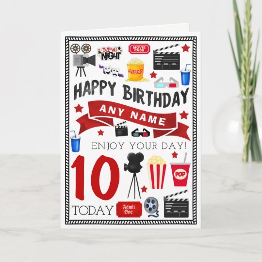 Movie Film Night Personalised Birthday Card | Zazzle.com