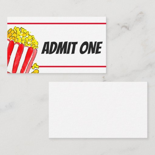 Movie night admit one ticket favor card insert | Zazzle