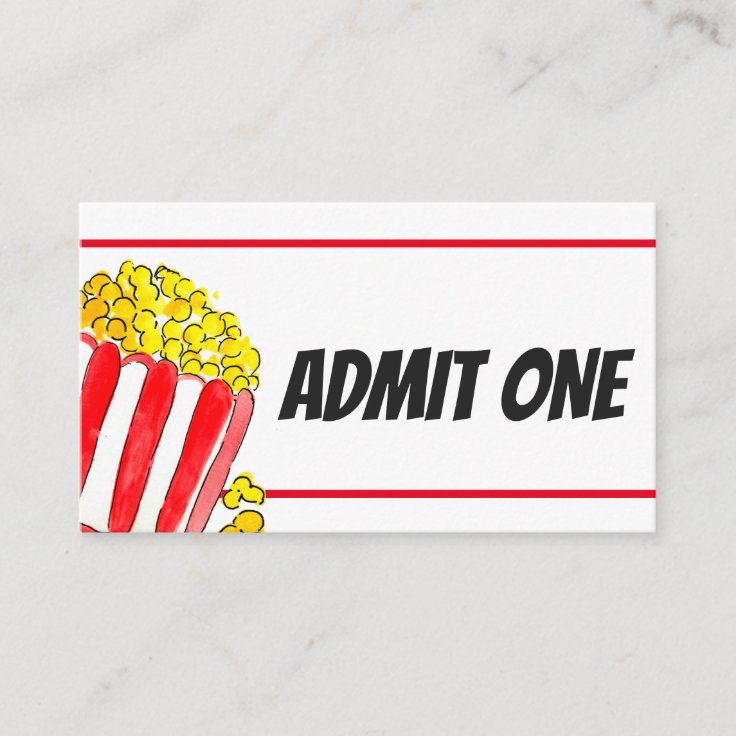 Movie night admit one ticket favor card insert | Zazzle