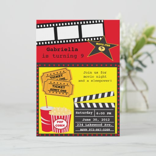 Movie Night Elements Invitation | Zazzle