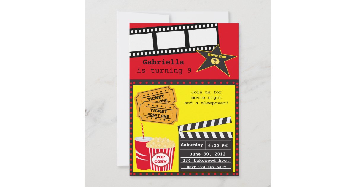 Movie Night Elements Invitation | Zazzle