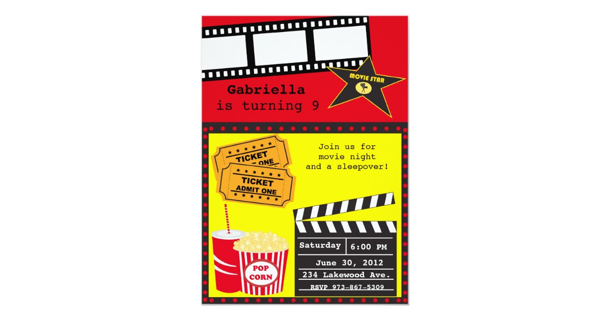 Movie Night Elements Invitation | Zazzle.com