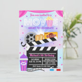 Movie night girl birthday invitation. invitation | Zazzle