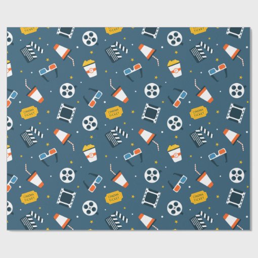 Movie Night Iconic Gift Wrapping Paper | Zazzle