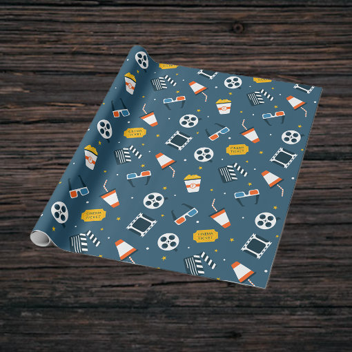 Movie Night Iconic Gift Wrapping Paper | Zazzle