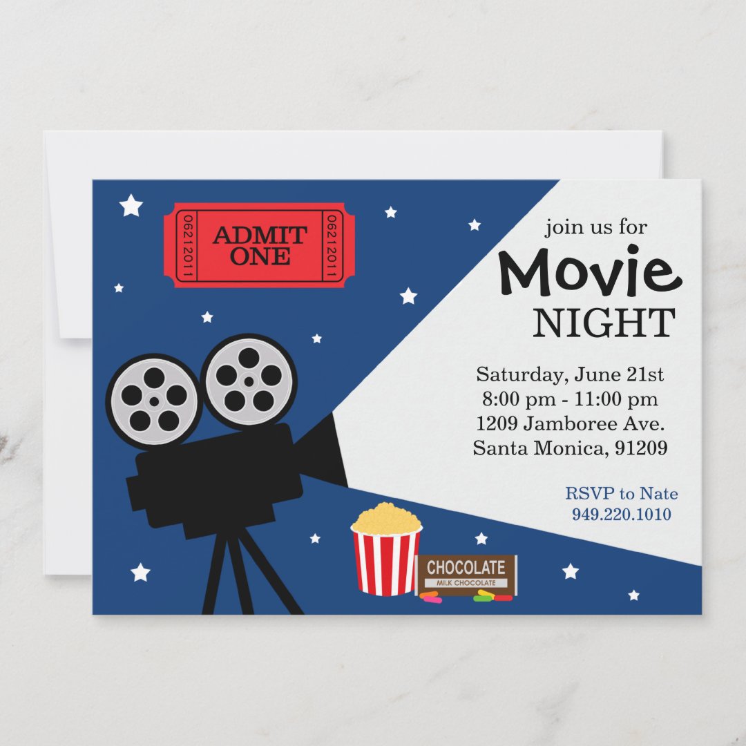 Movie Night Invitation | Zazzle
