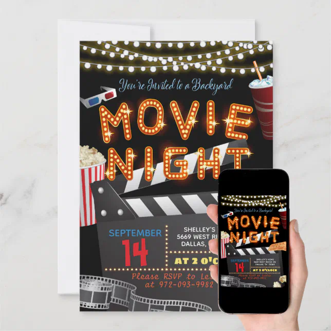 Movie Night Invitation | Zazzle
