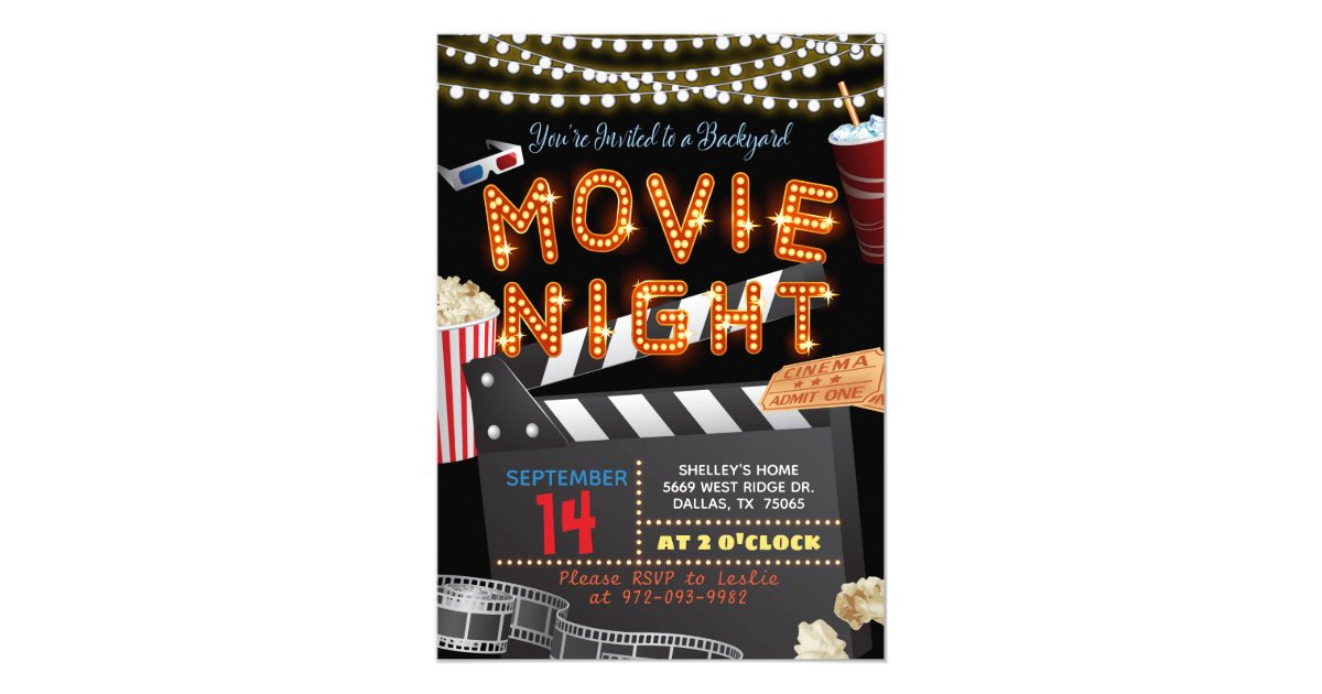 Movie Night Invitation | Zazzle.com