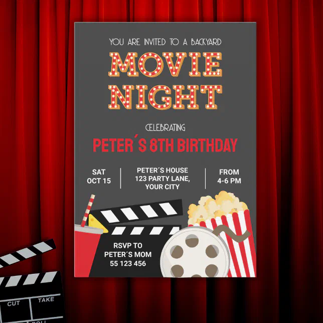 MOVIE NIGHT INVITATION | Zazzle