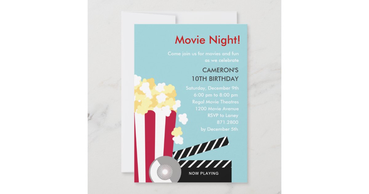 Movie Night Party Invitation | Zazzle