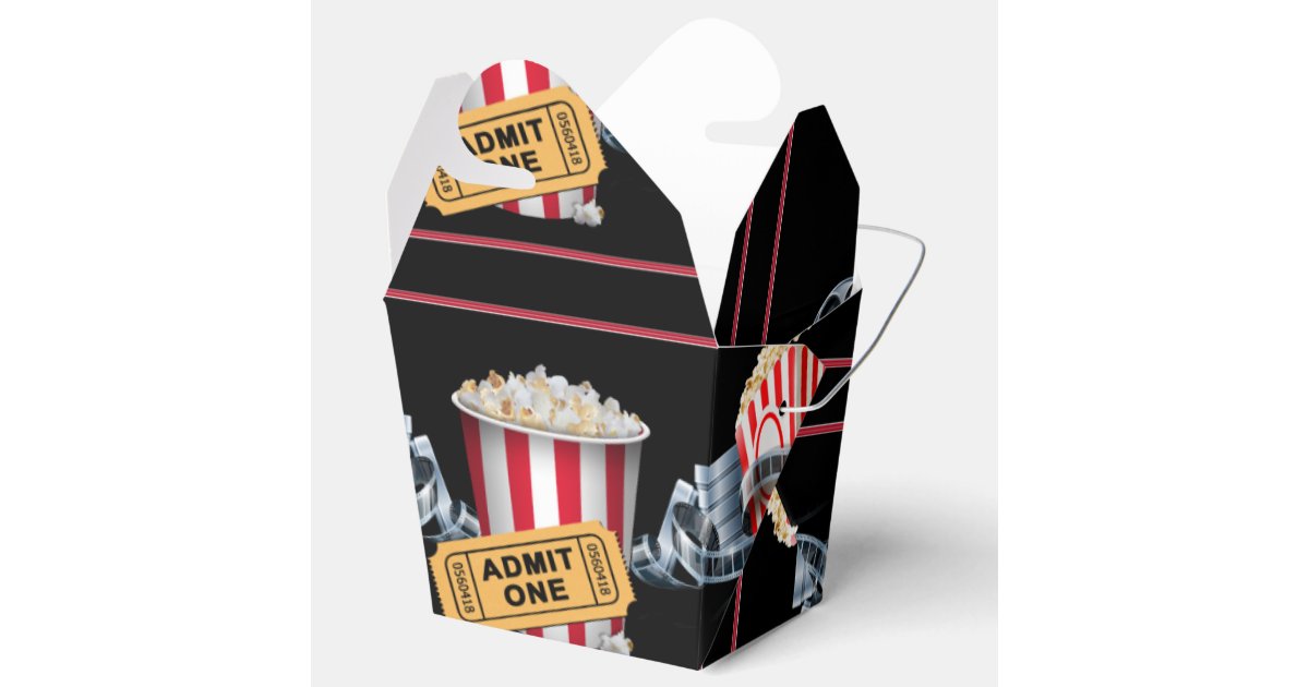 Movie Night Popcorn Take Out Favor Box | Zazzle