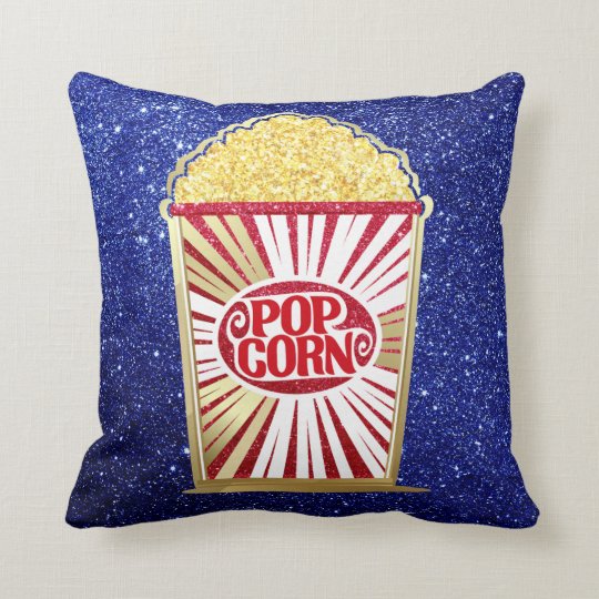 Movie Night POPCORN Throw Pillow | Zazzle.com