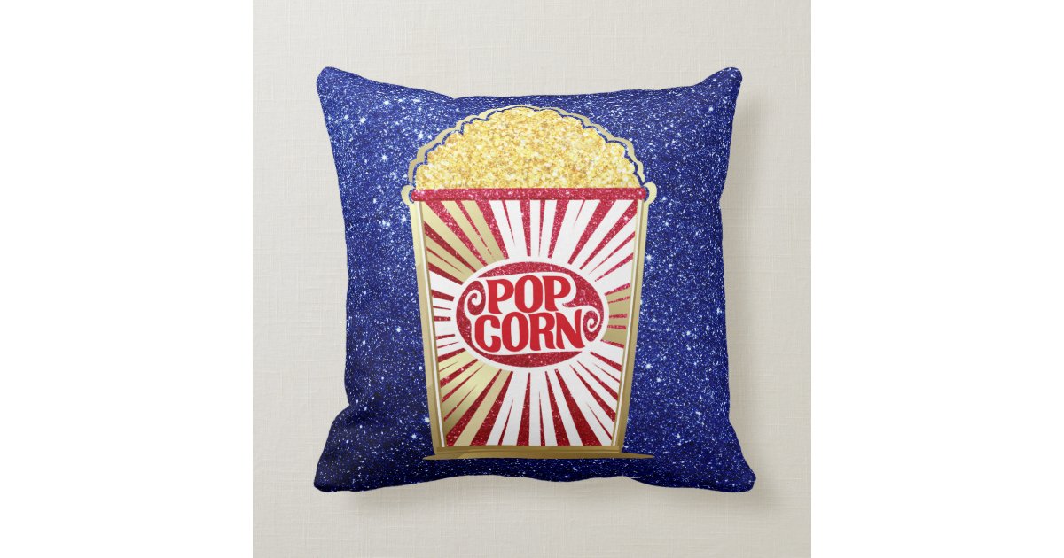 Movie Night POPCORN Throw Pillow | Zazzle.com