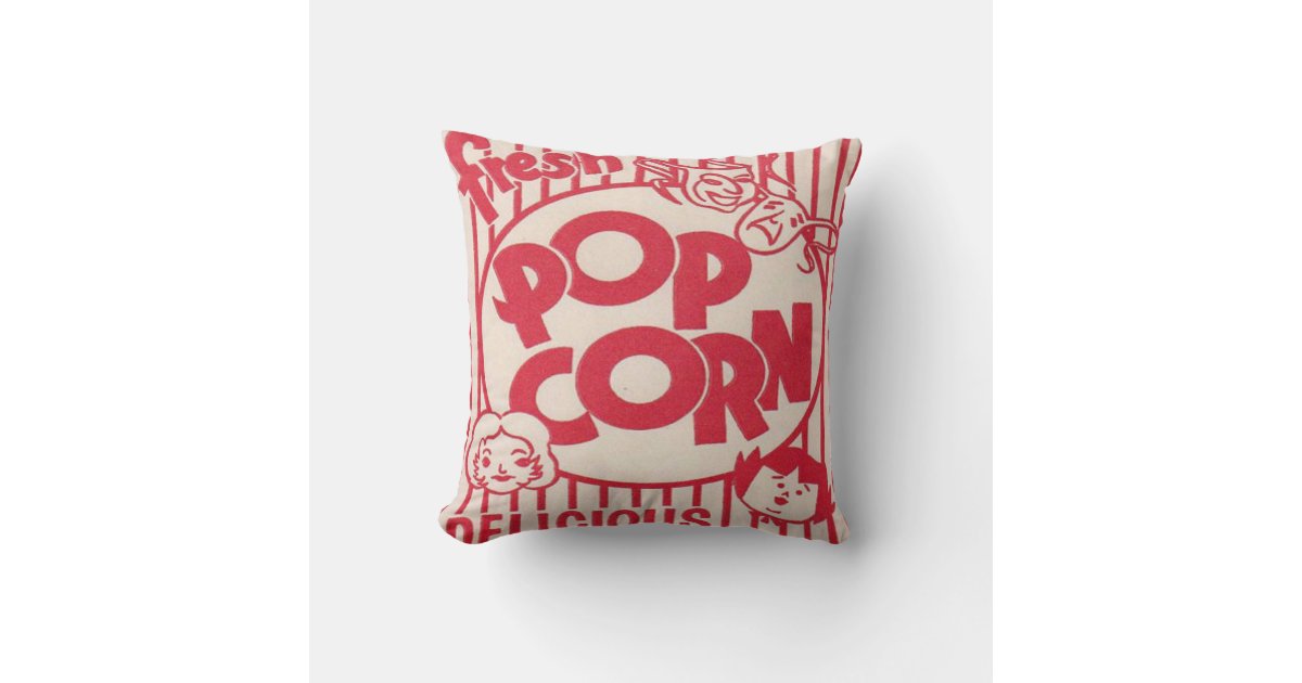 MOVIE NIGHT POPCORN! THROW PILLOW | Zazzle