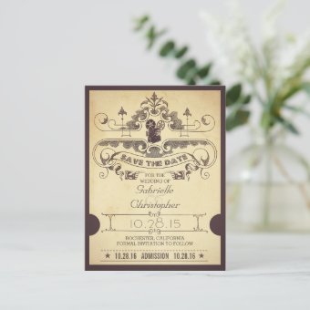 Movie or cinema save the date admission tickets announcement postcard ...