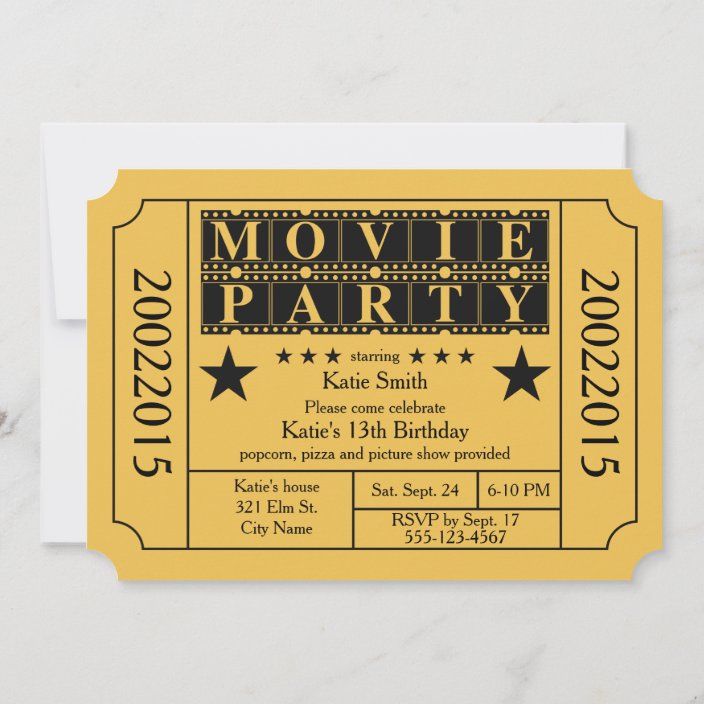 Movie Party Invitation | Zazzle.com
