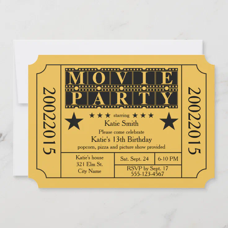 Movie Party Invitation | Zazzle