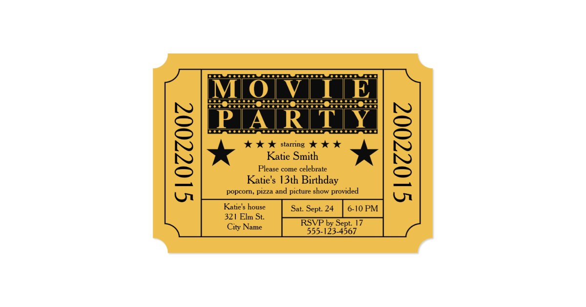 Movie Party Invitation | Zazzle.com