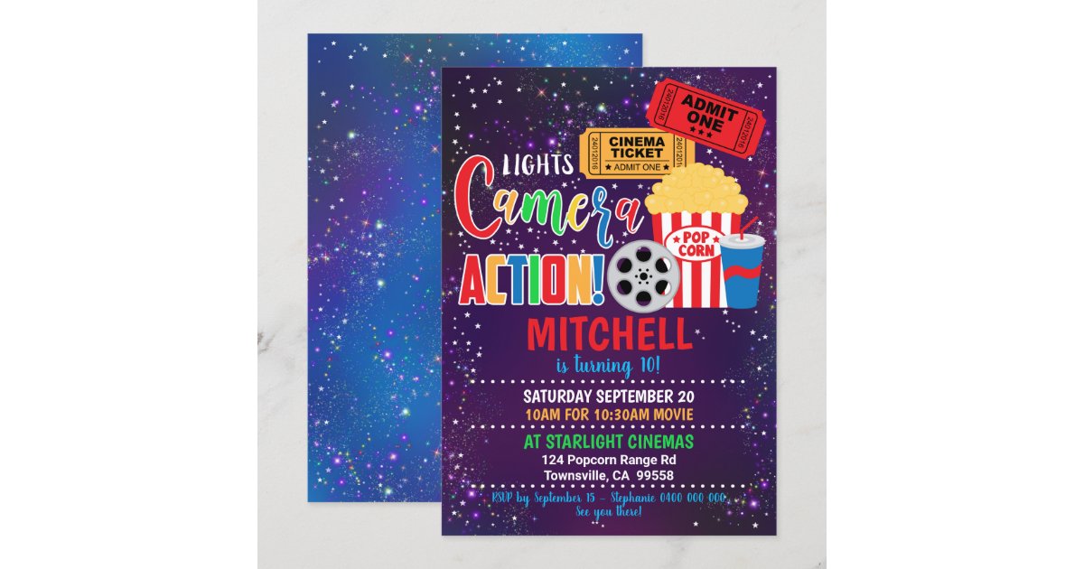Movie Party Invitation Cinema Party | Zazzle