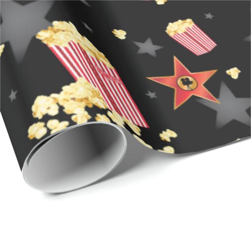 Movie popcorn wrapping paper | Zazzle