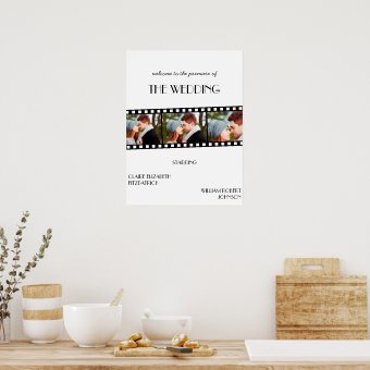 Movie Poster Film Strip Wedding Welcome Sign | Zazzle