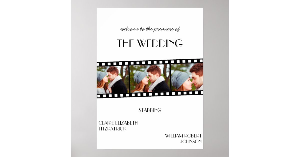 Movie Poster Film Strip Wedding Welcome Sign | Zazzle